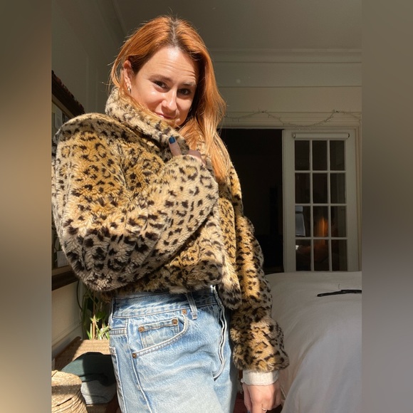 Jackets & Coats | Vintage Leopard Faux Fur Shrug Jacket | Poshmark